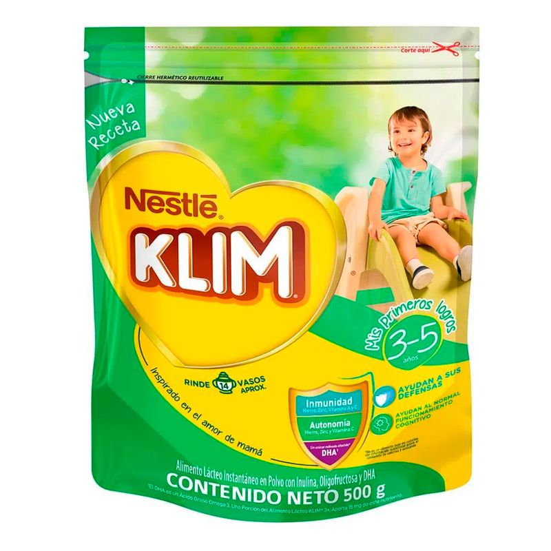Alimento lácteo KLIM 3+ prebio x500 g