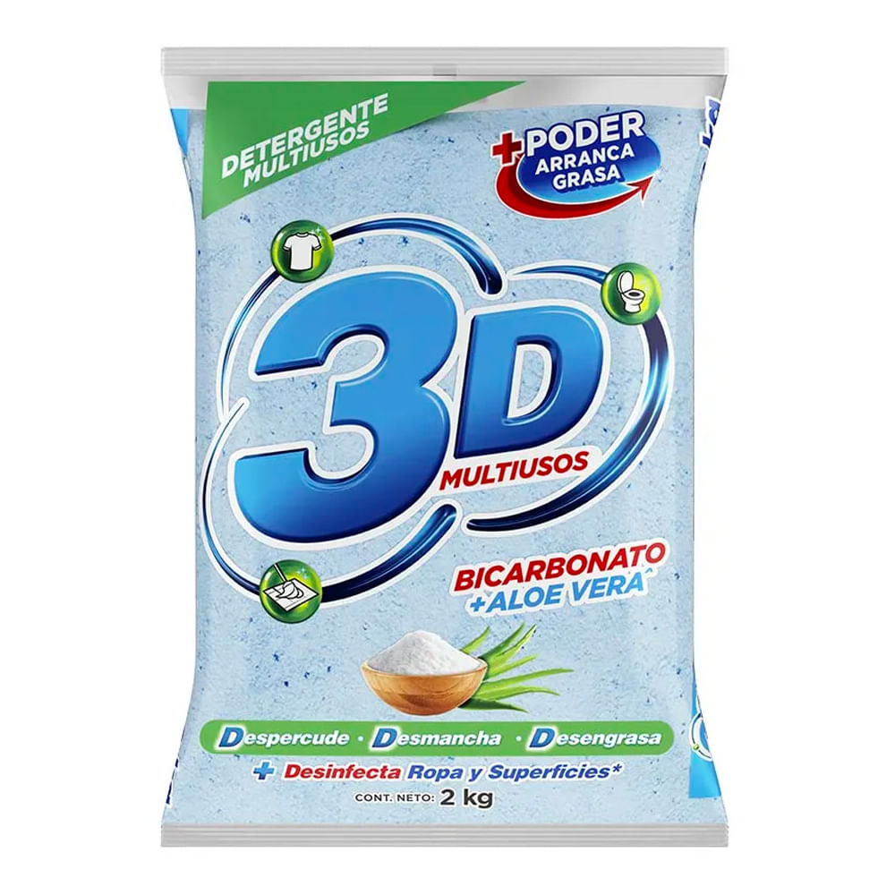 Detergente 3D multiusos x2000 g