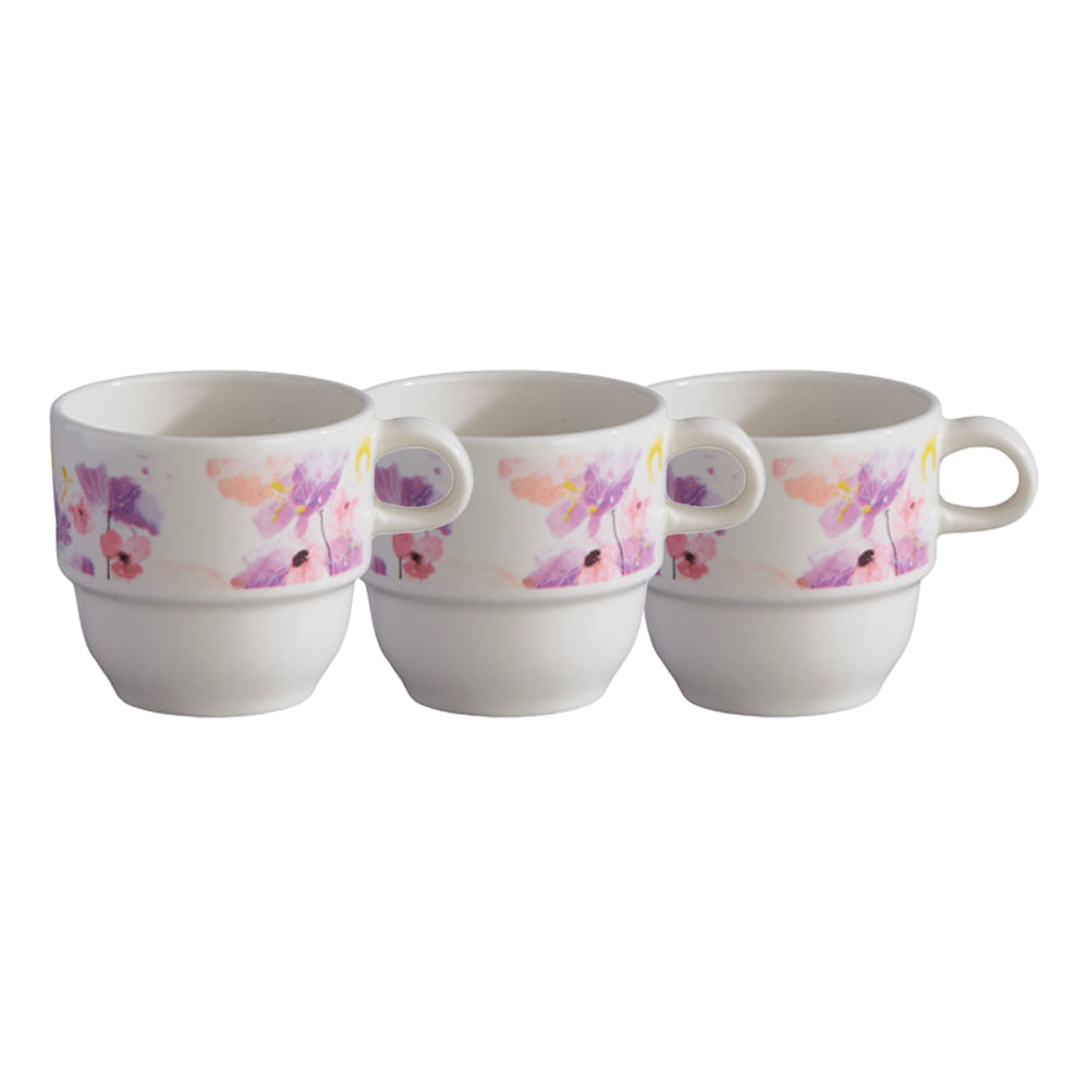 Set 3 pocillo te CORONA roseta