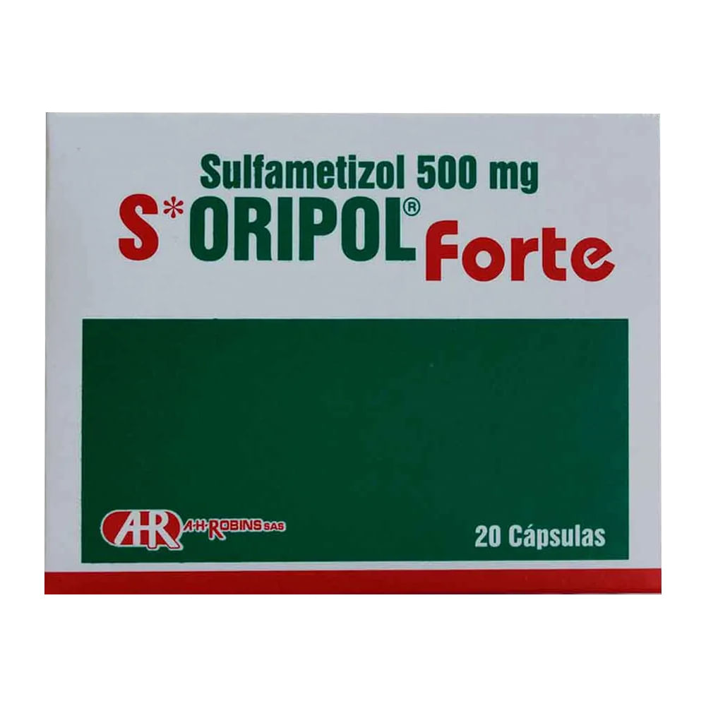 S-oripol forte A.H-ROBINS 500 mg x20 capsulas