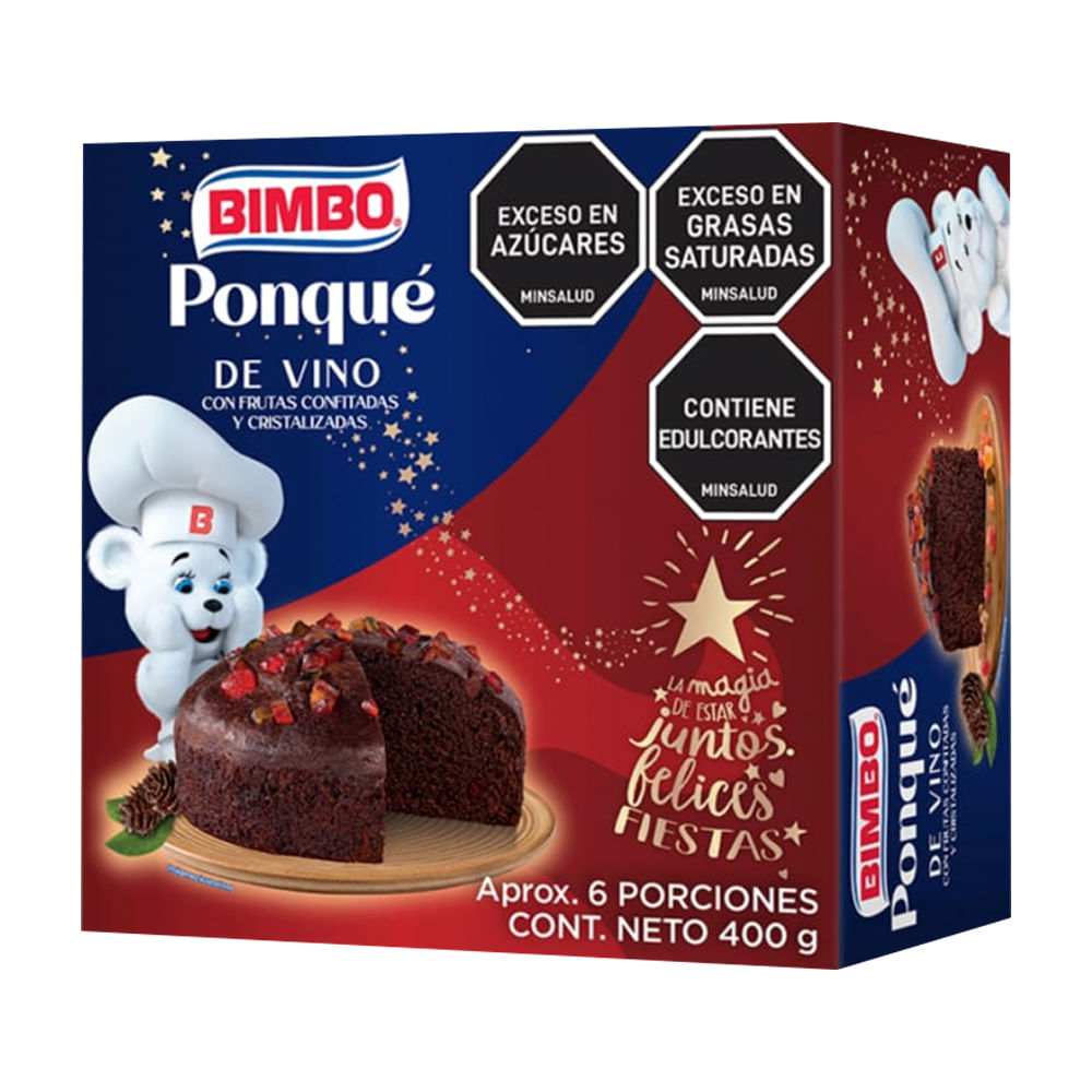 Ponqué BIMBO de vino con frutas x400 g