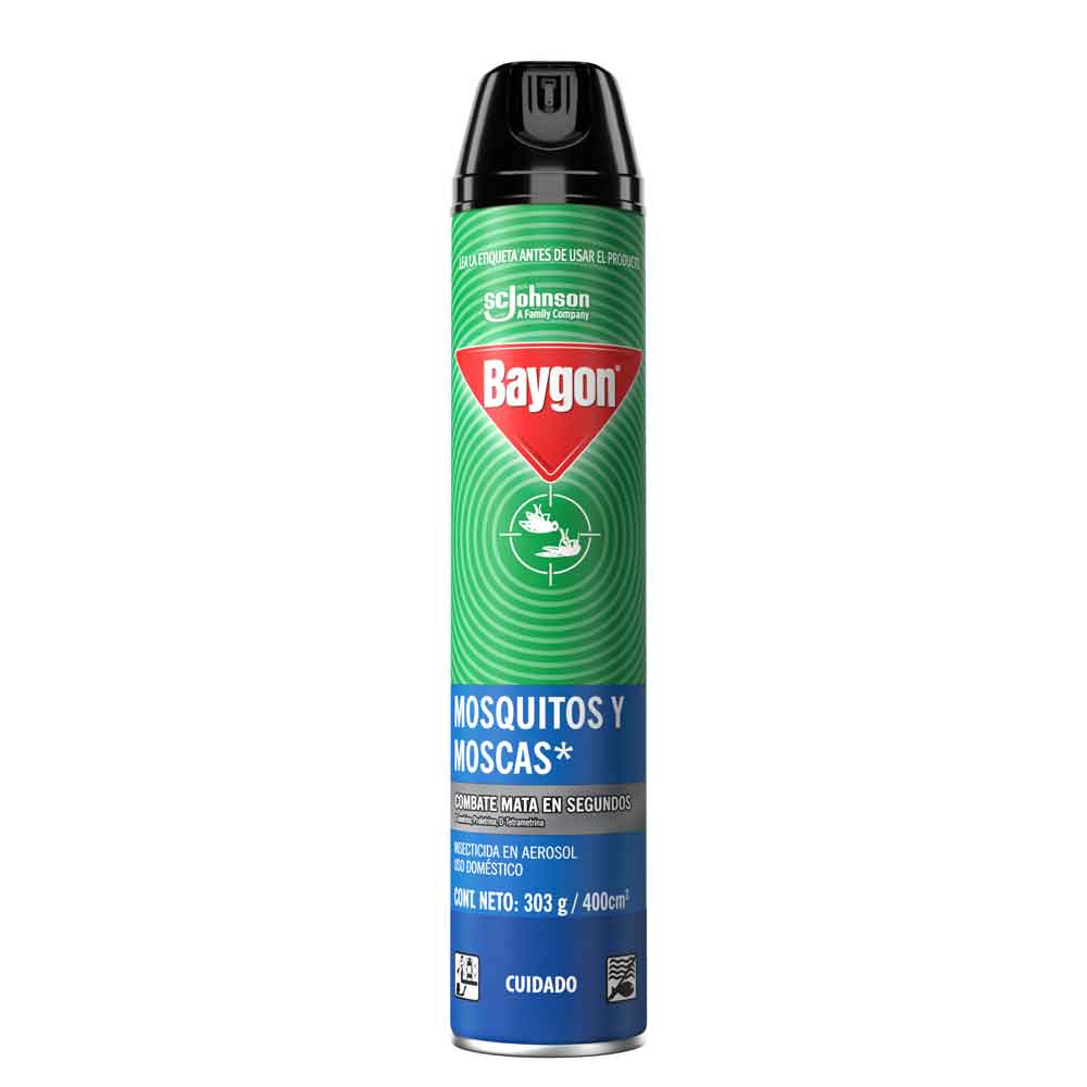 Insecticida BAYGON aerosol mosquitos y moscas x400 ml