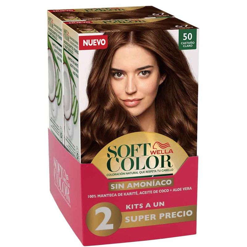 Tinte SOFT COLOR castaño claro 2 tubos N.° 50